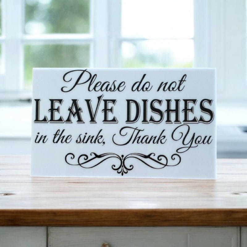 Dishes Sign - Etsy