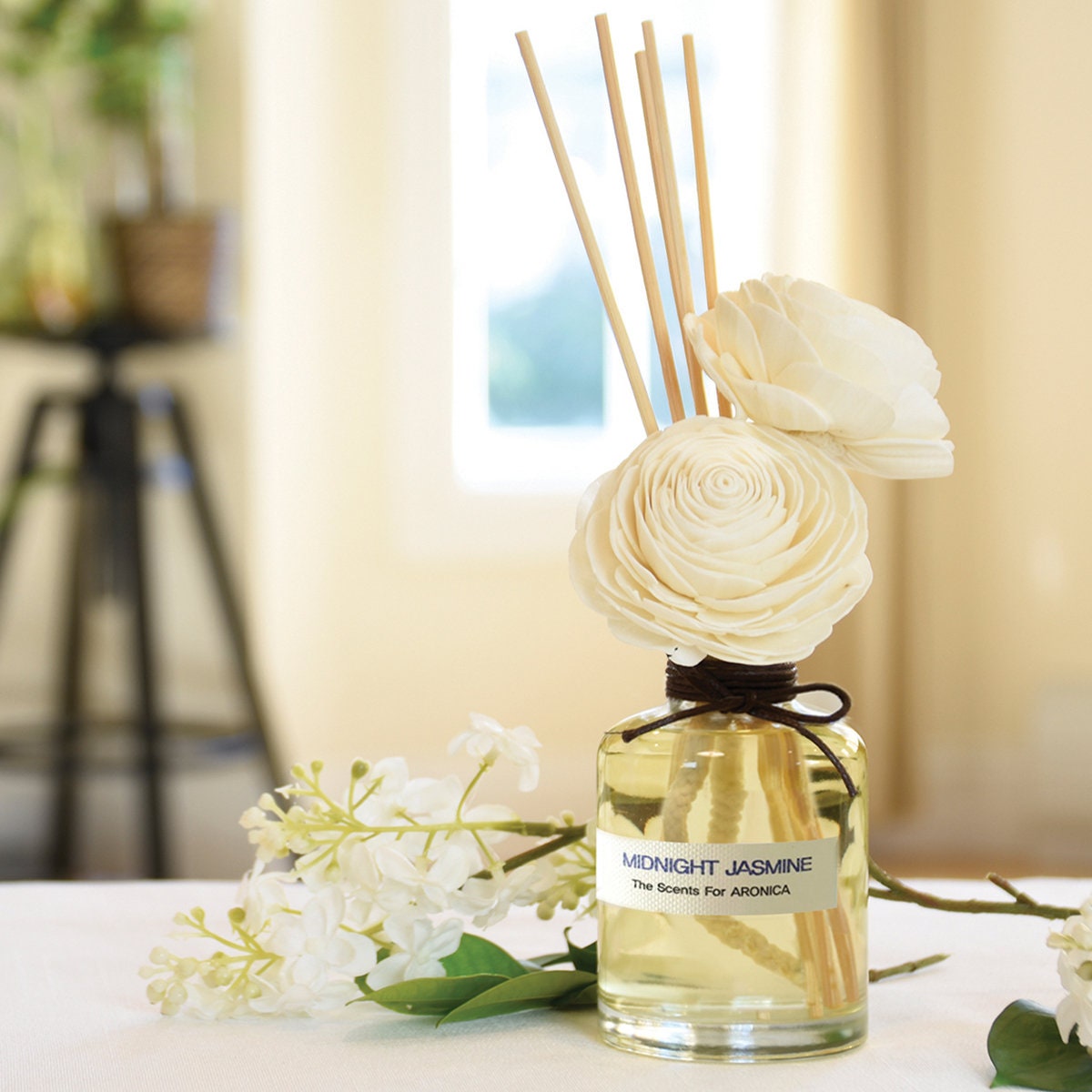 Midnight Jasmine Reed Diffuser Flower Diffuser Scented Room Fragrance ...