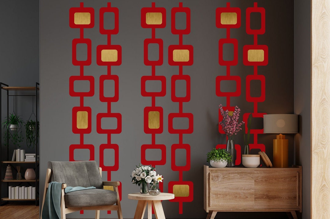 Mid Century Modern Square Columns, Retro 70s Decor, Wall Panels, Mid ...