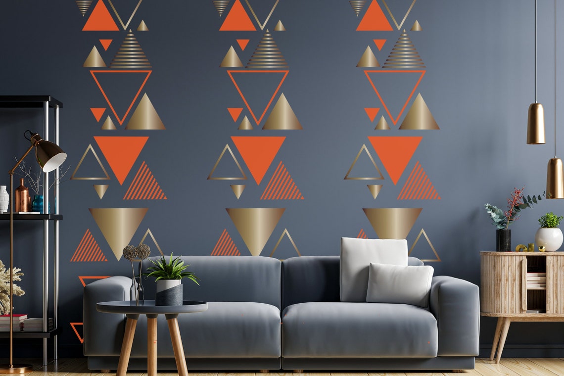 Triangle Wall Art Stickers Triangle Decals Geometric | Etsy