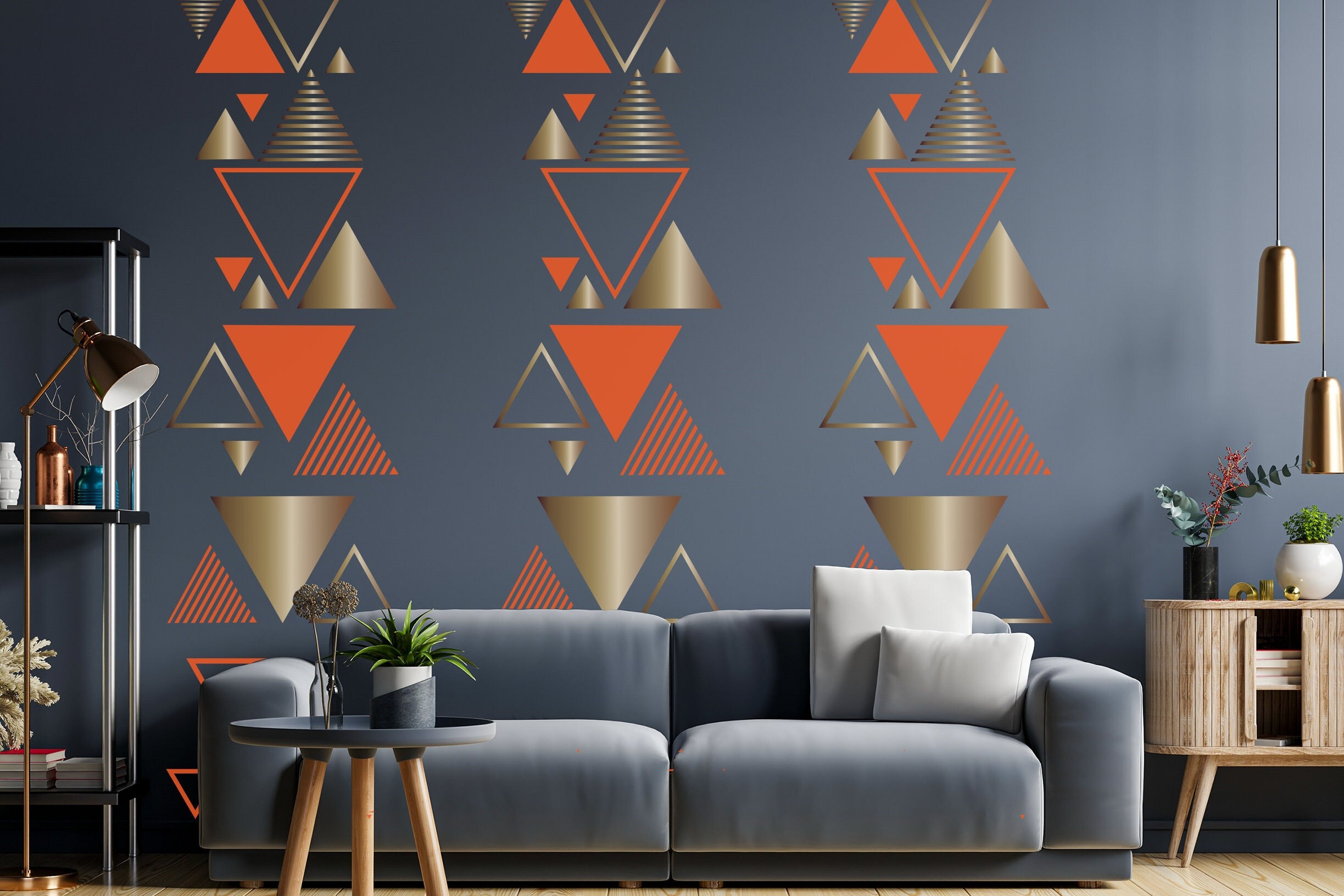 Triangle Wall Art Stickers Triangle Decals Geometric | Etsy