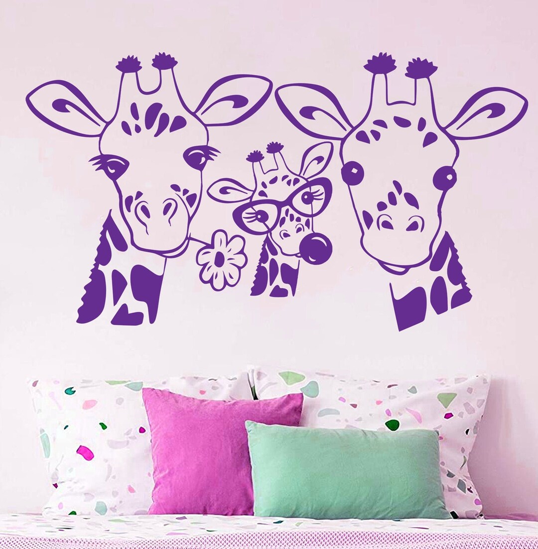 Giraffe Nursery Wall Decals, Giraffes Wall Sticker, Giraffe Family Wall ...