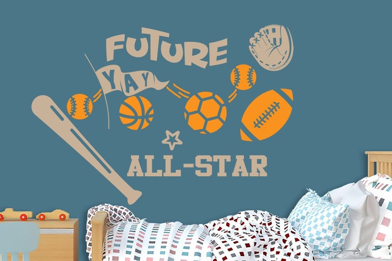 All Star Sports Sports Scene Wall Decal Future All Star - Etsy