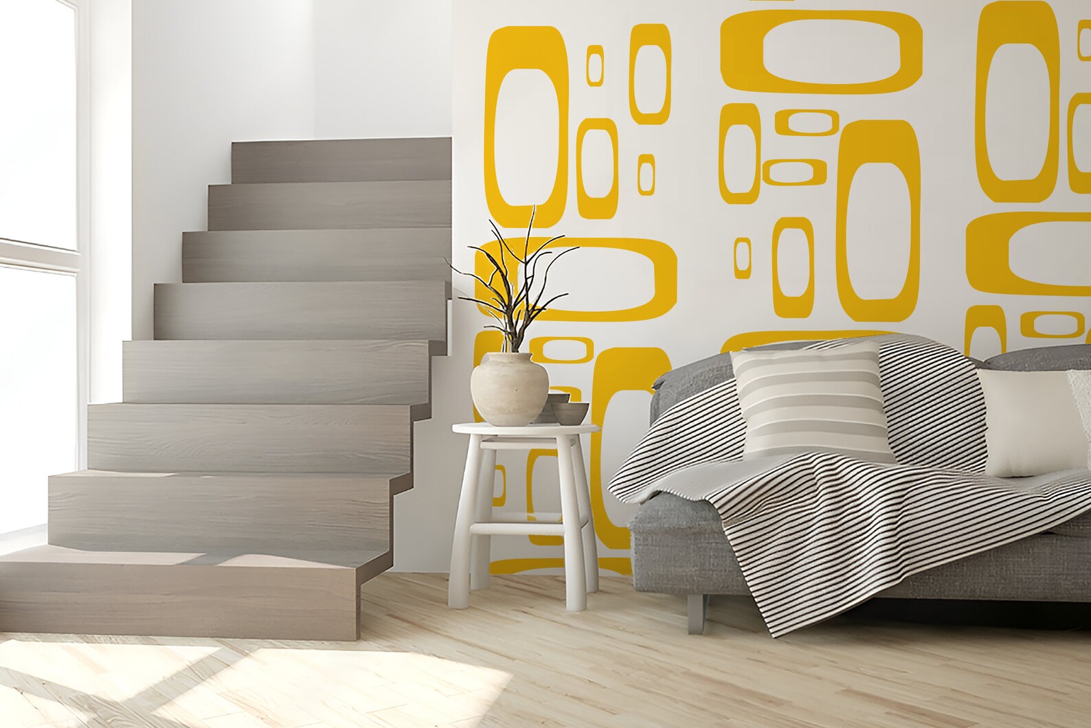 Mid Century Square Pattern Wall Decal - Modern Design for Stylish Home ...