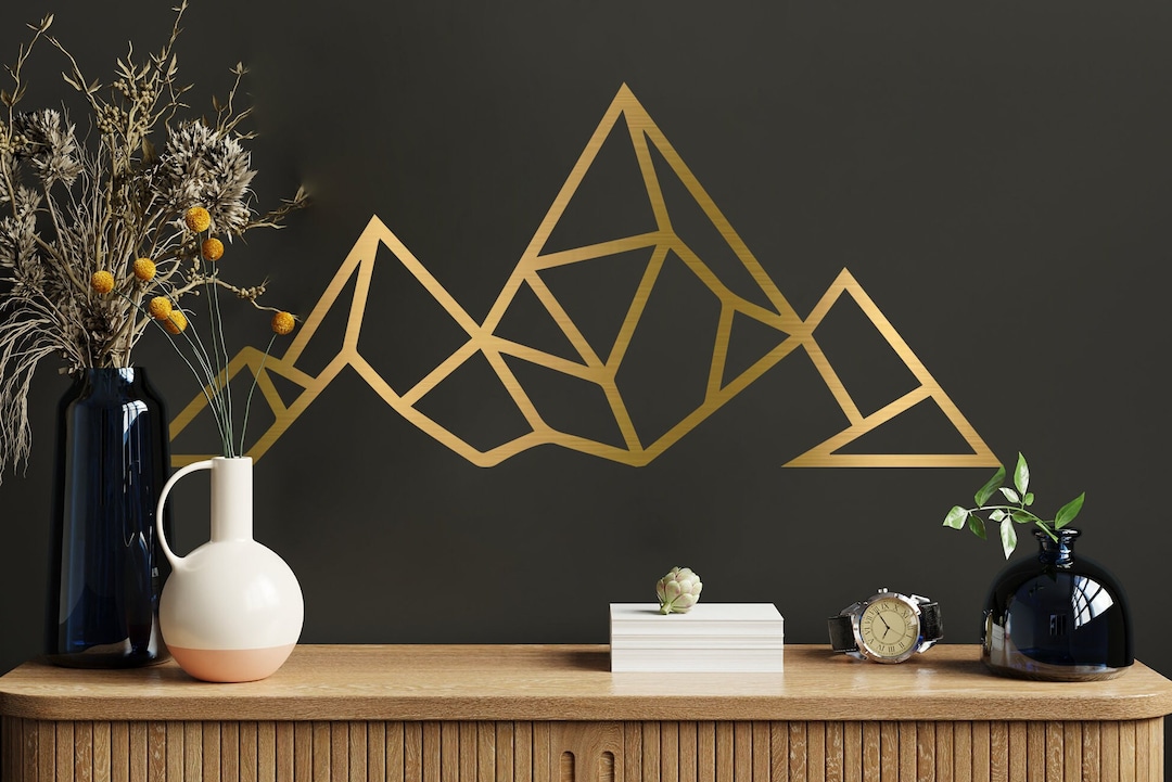 Geometric Mountain Wall Decal: Mid Century Modern Peel and Stick - Etsy