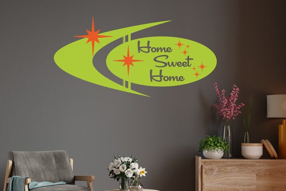 Custom Text Mid Century Modern Wall Decal Mid Century Modern - Etsy