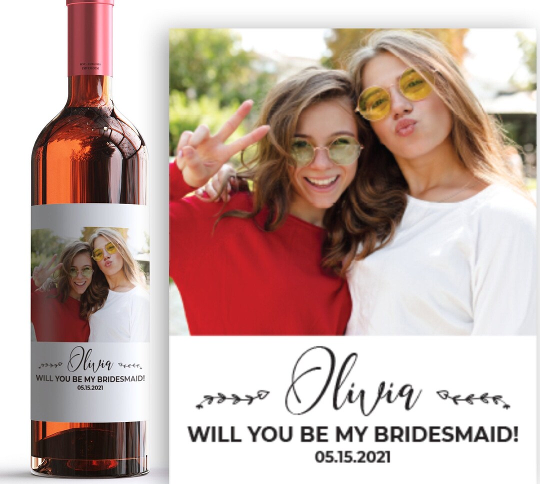Custom Bridesmaid Proposal Wine Label: Personalized Photo Gift - Etsy