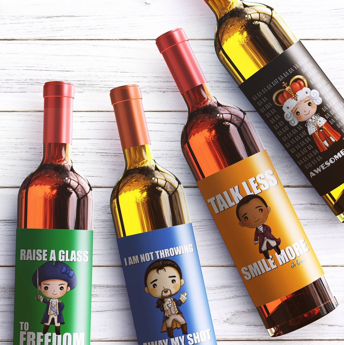 Hamilton Wine Labels Set 4 Wine Labels Wine Label Stickers - Etsy