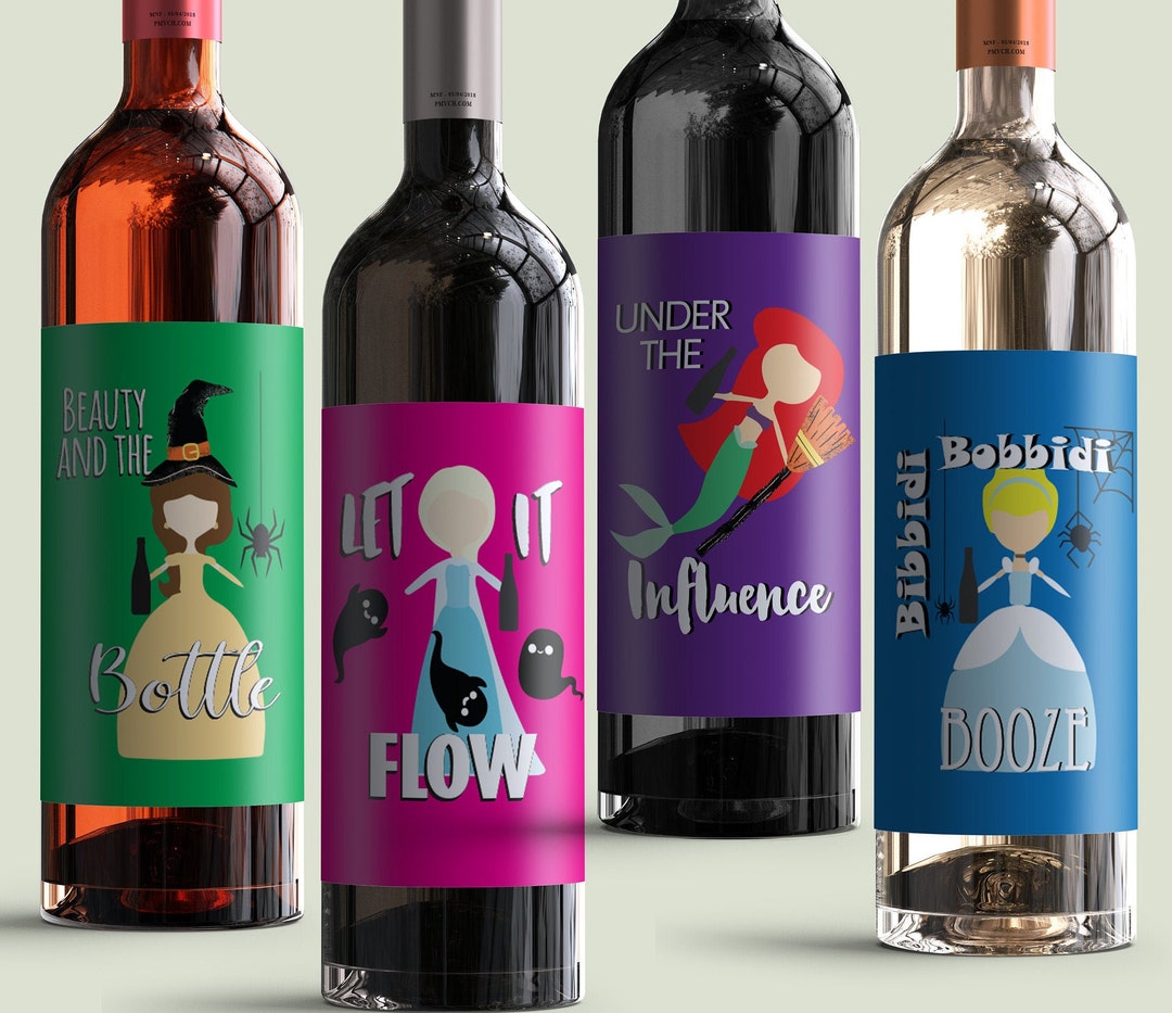 Halloween Princess Bachelorette Wine Labels: Bridal Party Set - Etsy