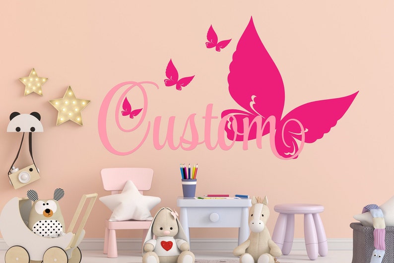 Personalized Name Butterfly Wall Decal Name Wall Decal - Etsy