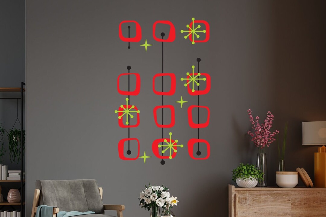 Retro 70s Seamless Pattern Mid Century, Retro 70s Decor, Wall Panels ...