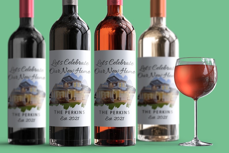 New Home Owner Custom House Wine Label Personalized New Home | Etsy