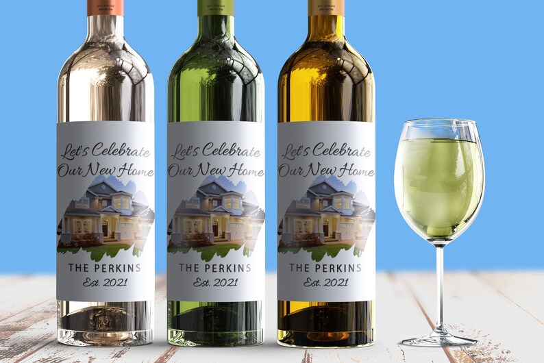 New Home Owner Custom House Wine Label Personalized New Home | Etsy