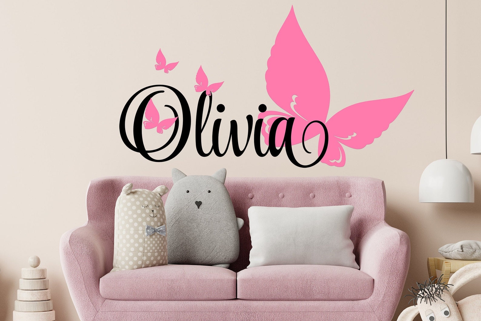 Personalized Name Butterfly Wall Decal Name Wall Decal - Etsy