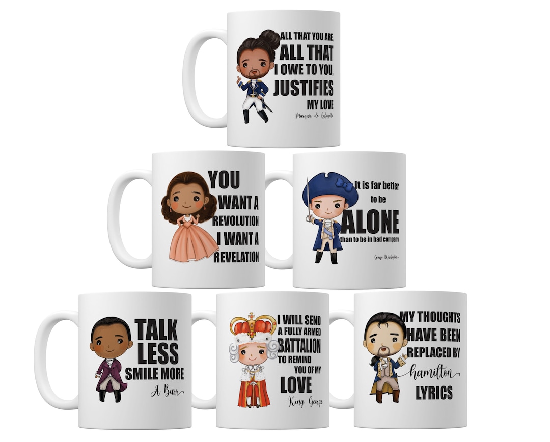 Set 6 Hamilton Lyrics Mugs, Love Discriminate, Hamilton Lyrics ...