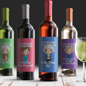 Golden Set of 4 Stickers, Party Wine Labels, Wine Labels, Wine Label ...