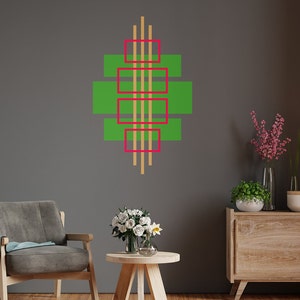 Modern Geometric Wall Decal: Minimalist Vinyl Sticker (35x22 Inches) - Etsy