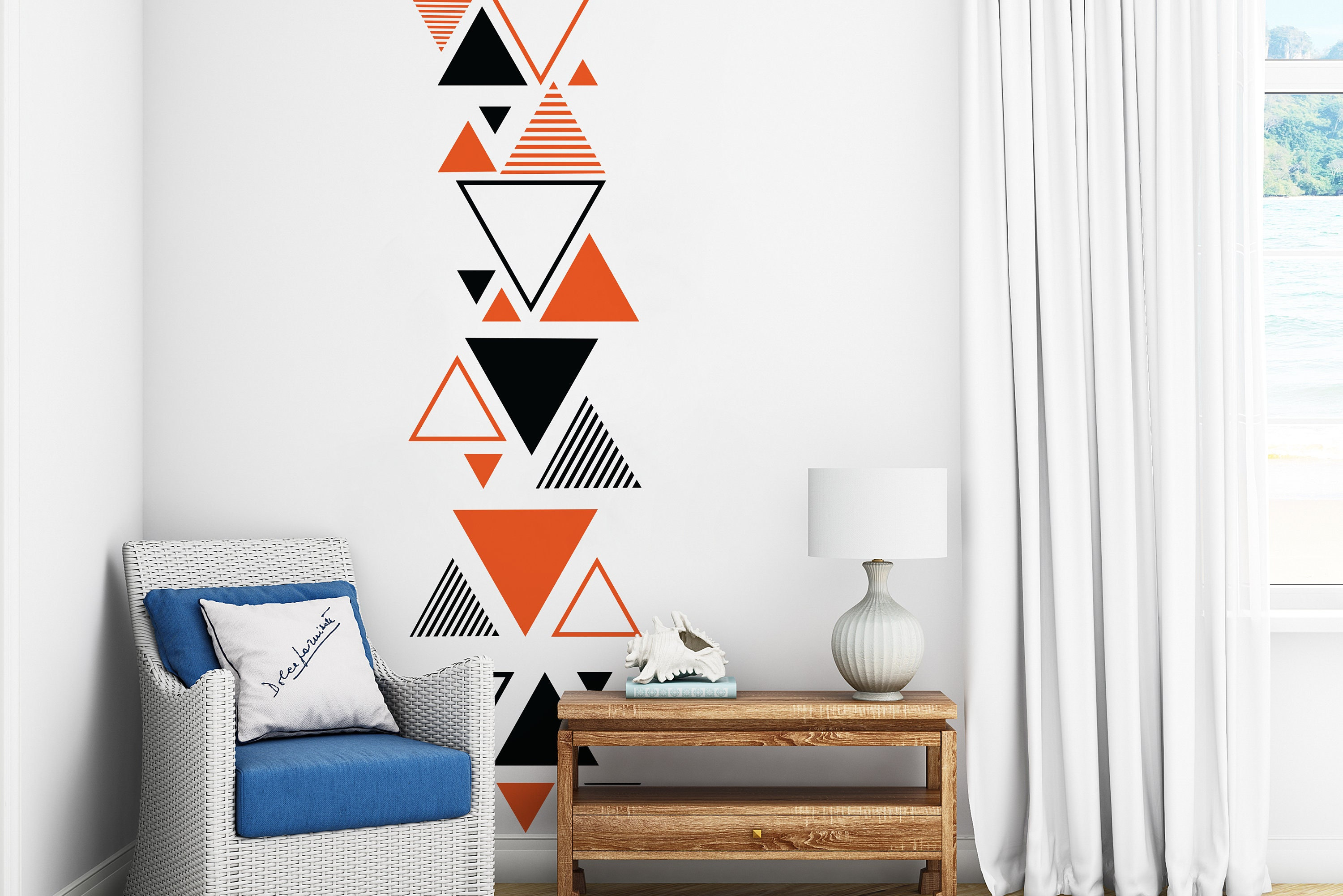 Triangle Wall Art Stickers Triangle Decals Geometric | Etsy