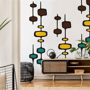 Retro Vibes 70s Mid-century Wall Decal | Peel and Stick | Vintage Wall ...