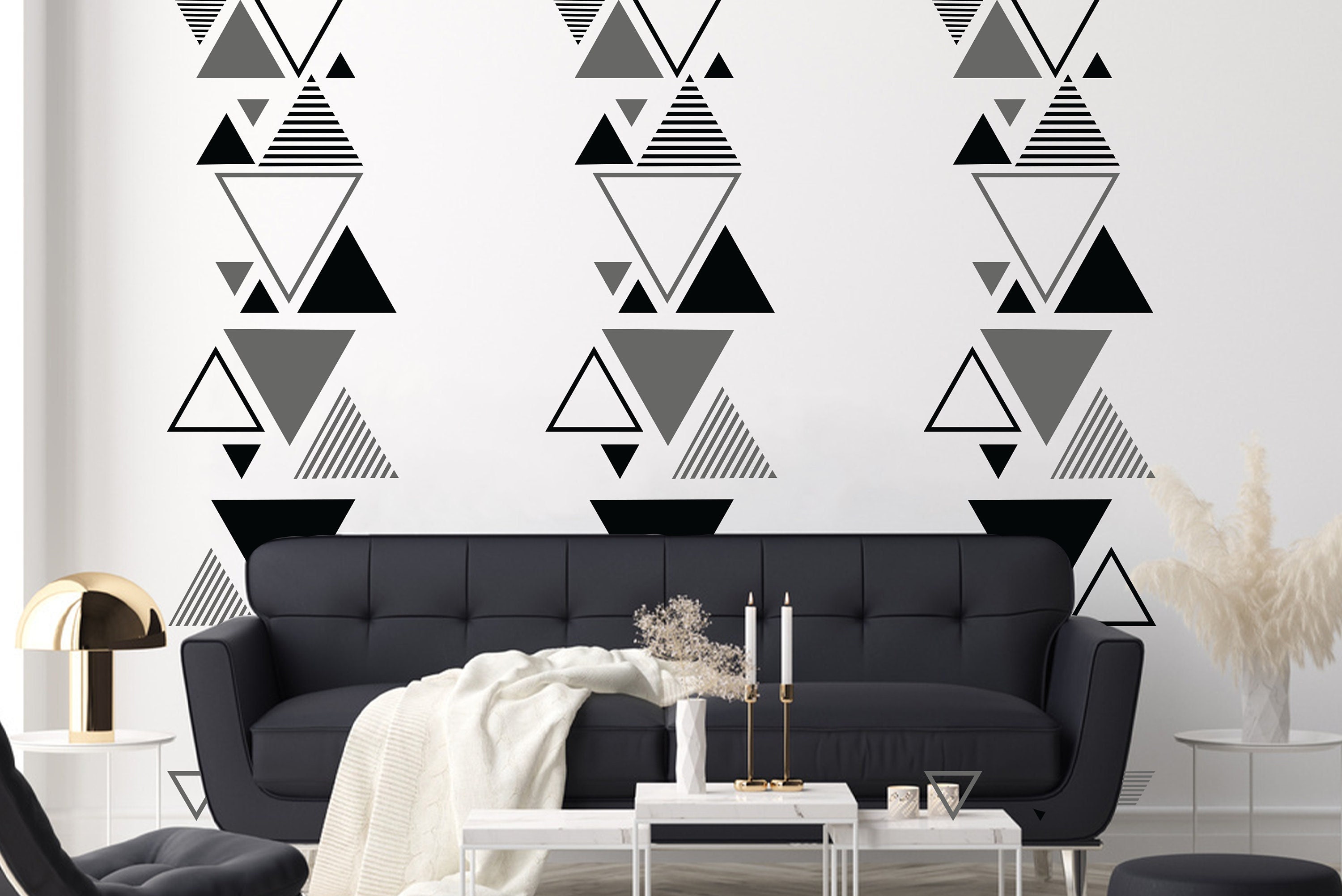 Triangle Wall Art Stickers Triangle Decals Geometric | Etsy