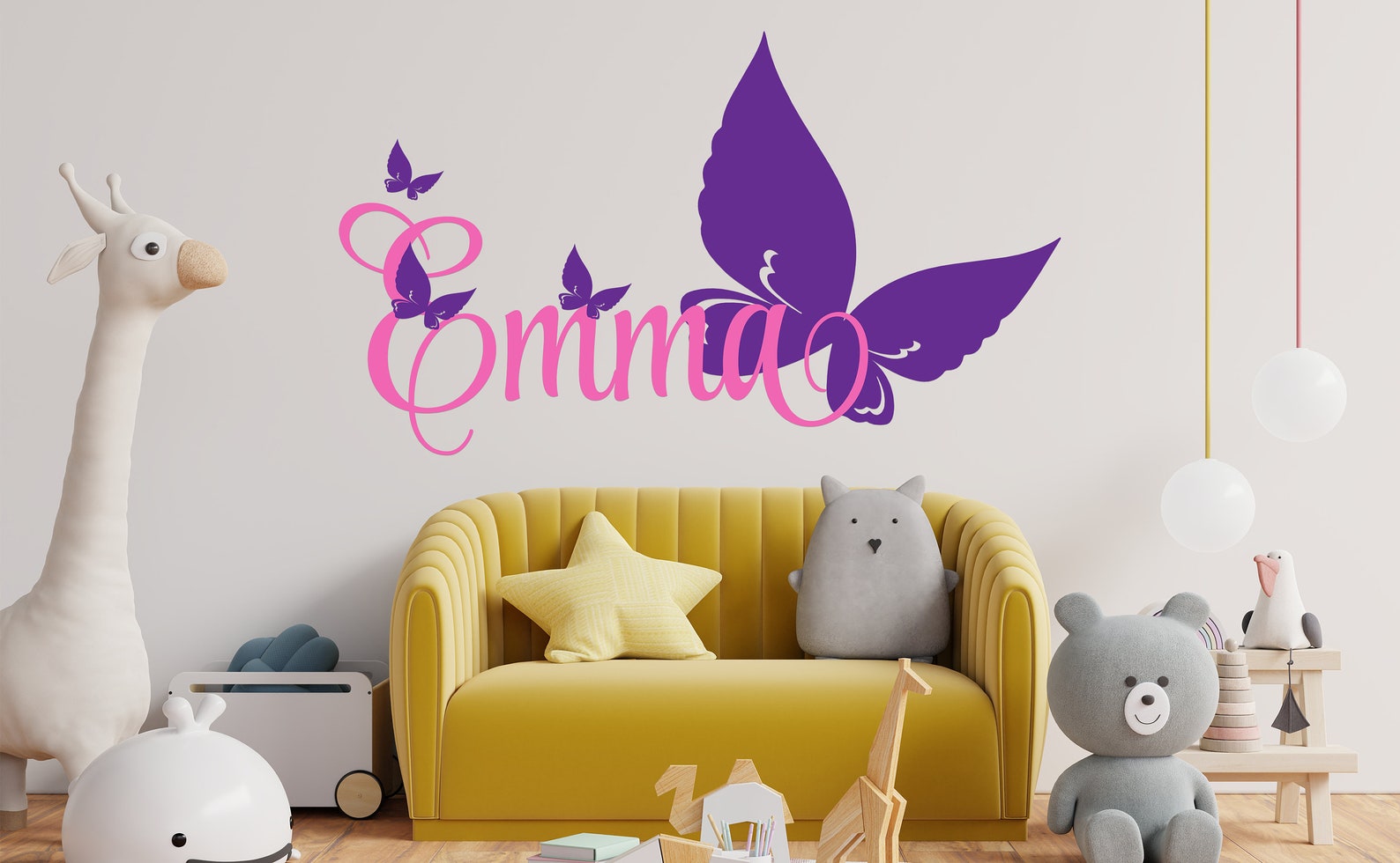 Personalized Name Butterfly Wall Decal Name Wall Decal - Etsy