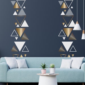 Triangle Wall Art Stickers, Triangle Decals, Geometric Triangle Mid ...