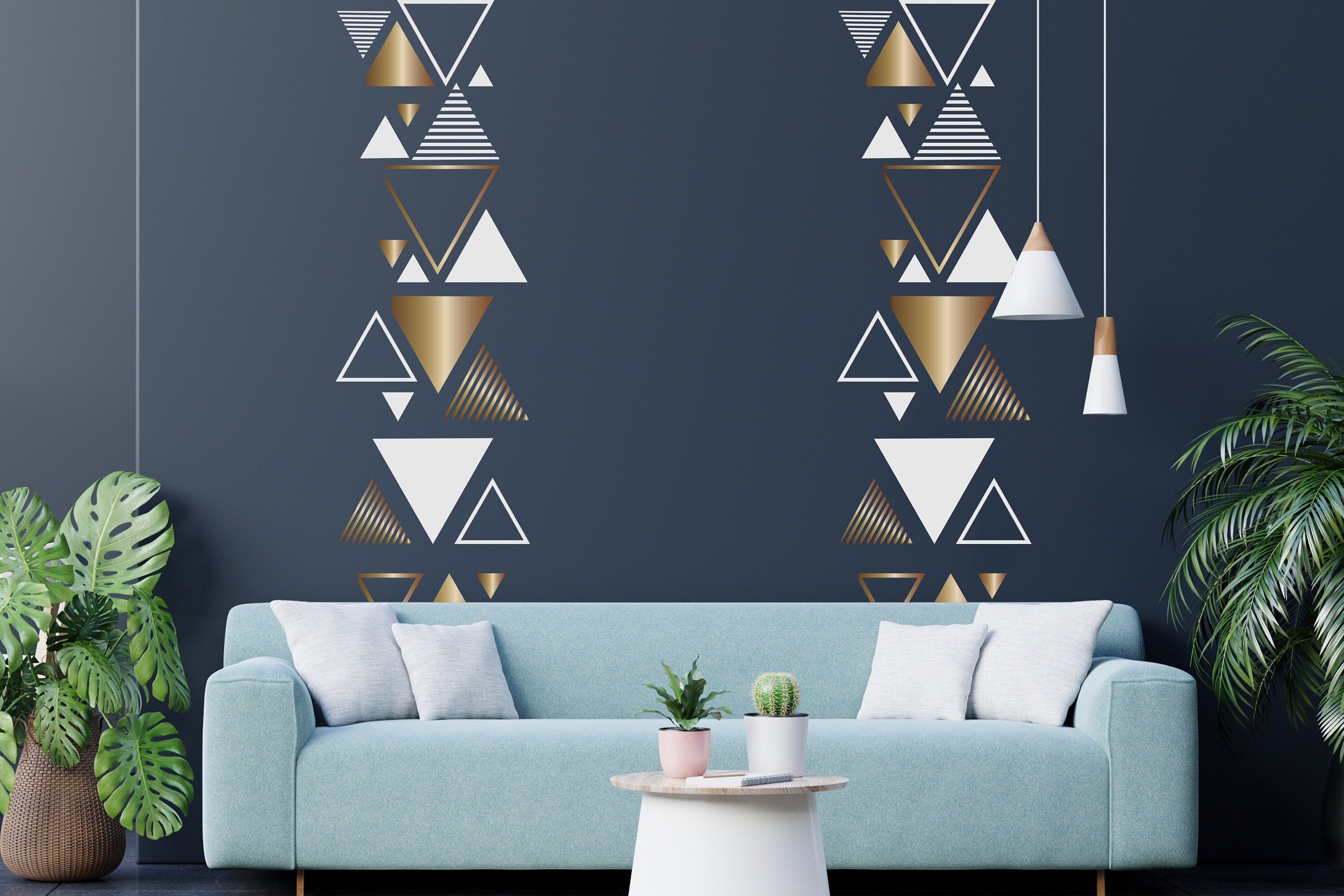 Triangle Wall Art Stickers Triangle Decals Geometric | Etsy