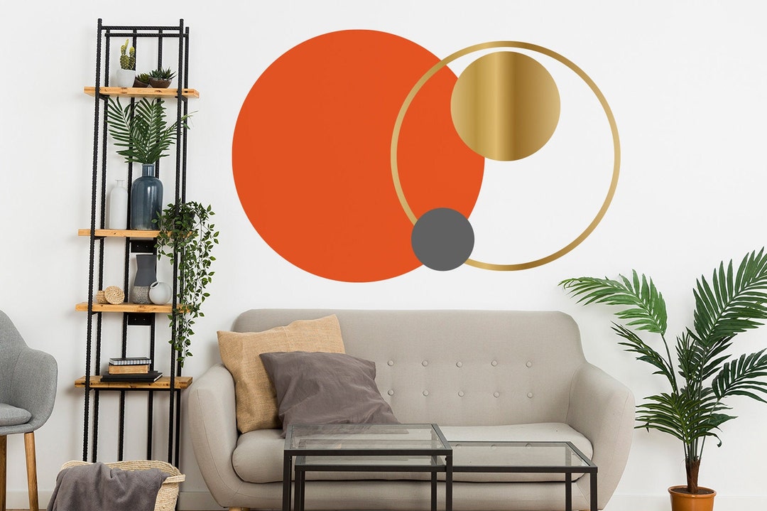 Geometric Circles Wall Decal: Mid Century Modern Art (22" X 33") - Etsy