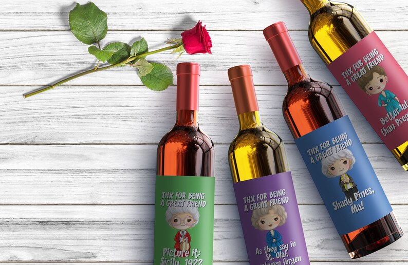 Golden Set of 4 Stickers Party Wine Labels Wine Labels Wine | Etsy