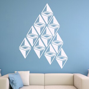 Custom Triangle 3D Geometric Wall Decals, Retro 70s Decor, Oval Shapes ...