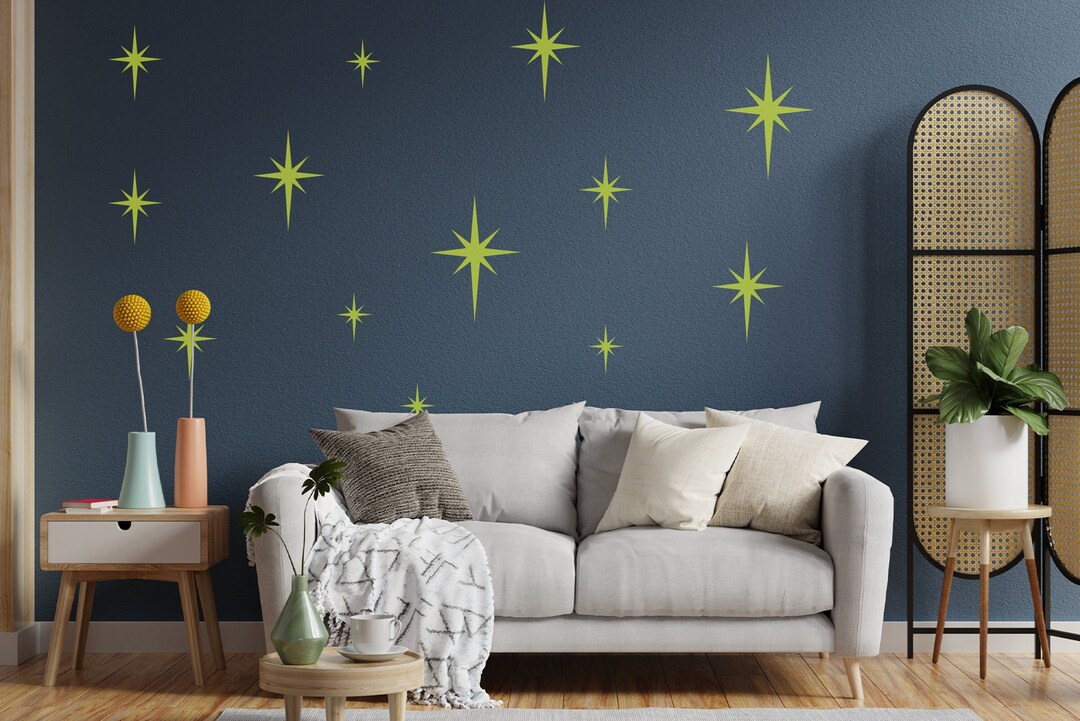 Stars of Mid-century Modernism Wall Decal Sticker | Retro 70s MCM Decor ...