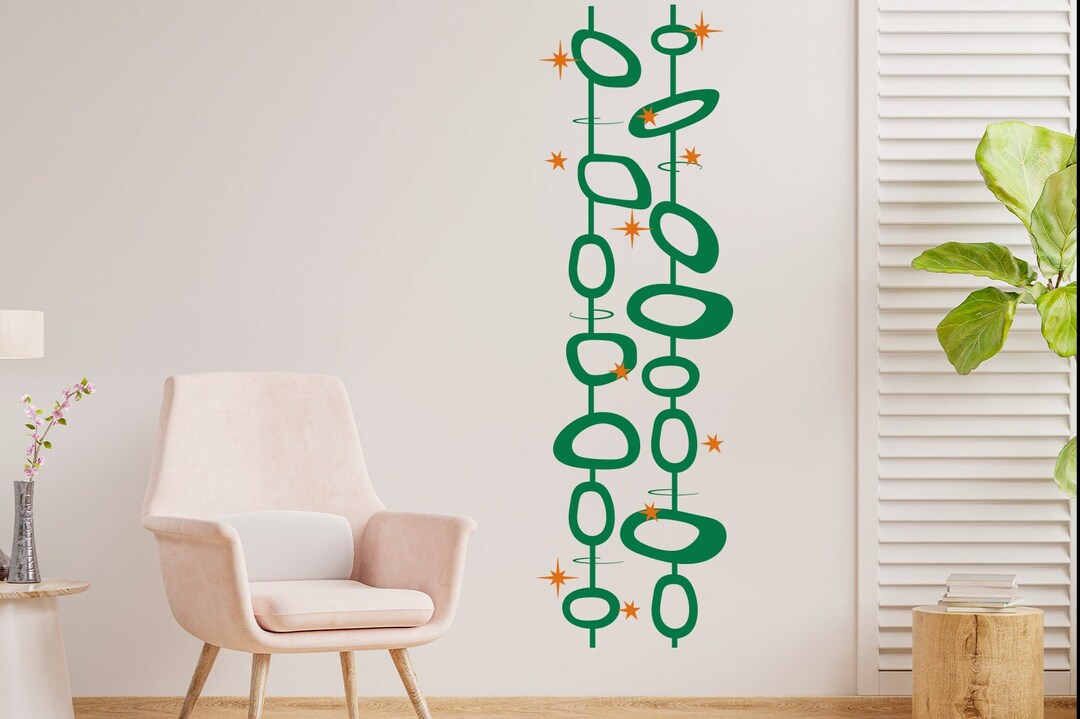 Mid-century Modern Star Chain Pattern, Mid Century Modern Wall Decal ...