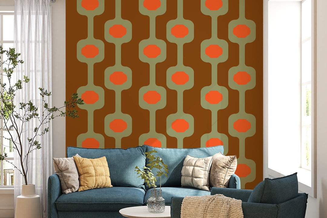 Mid-century Panel Squares Wall Decal Sticker | Modern Retro 70s Home ...