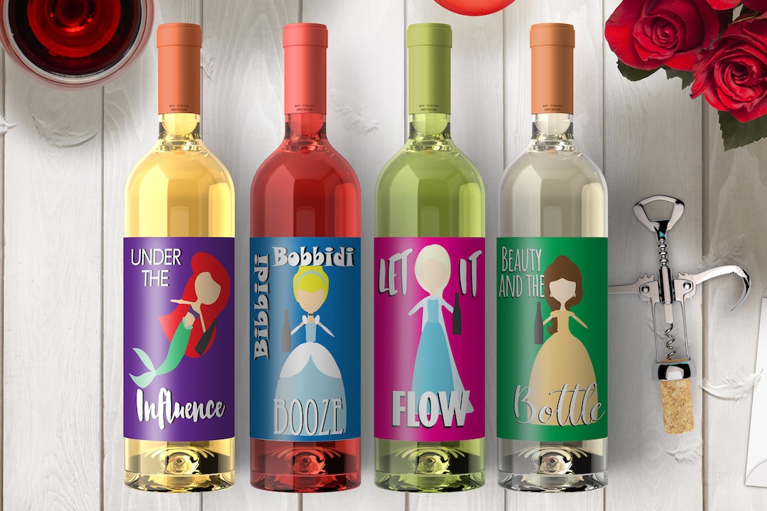 Princess Bachelorette Wine Labels: Bridal Party Set - Etsy