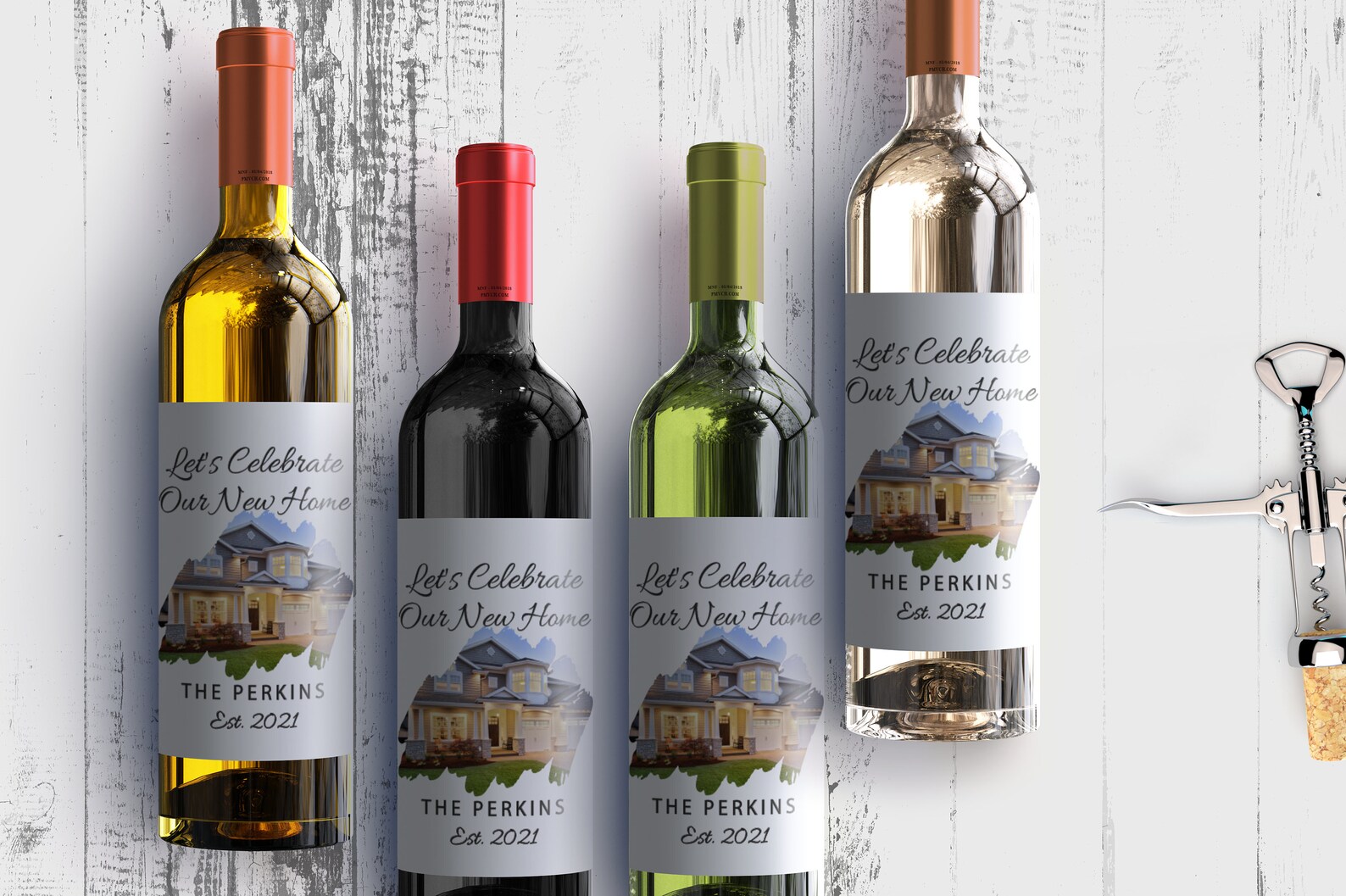 New Home Owner Custom House Wine Label Personalized New Home | Etsy