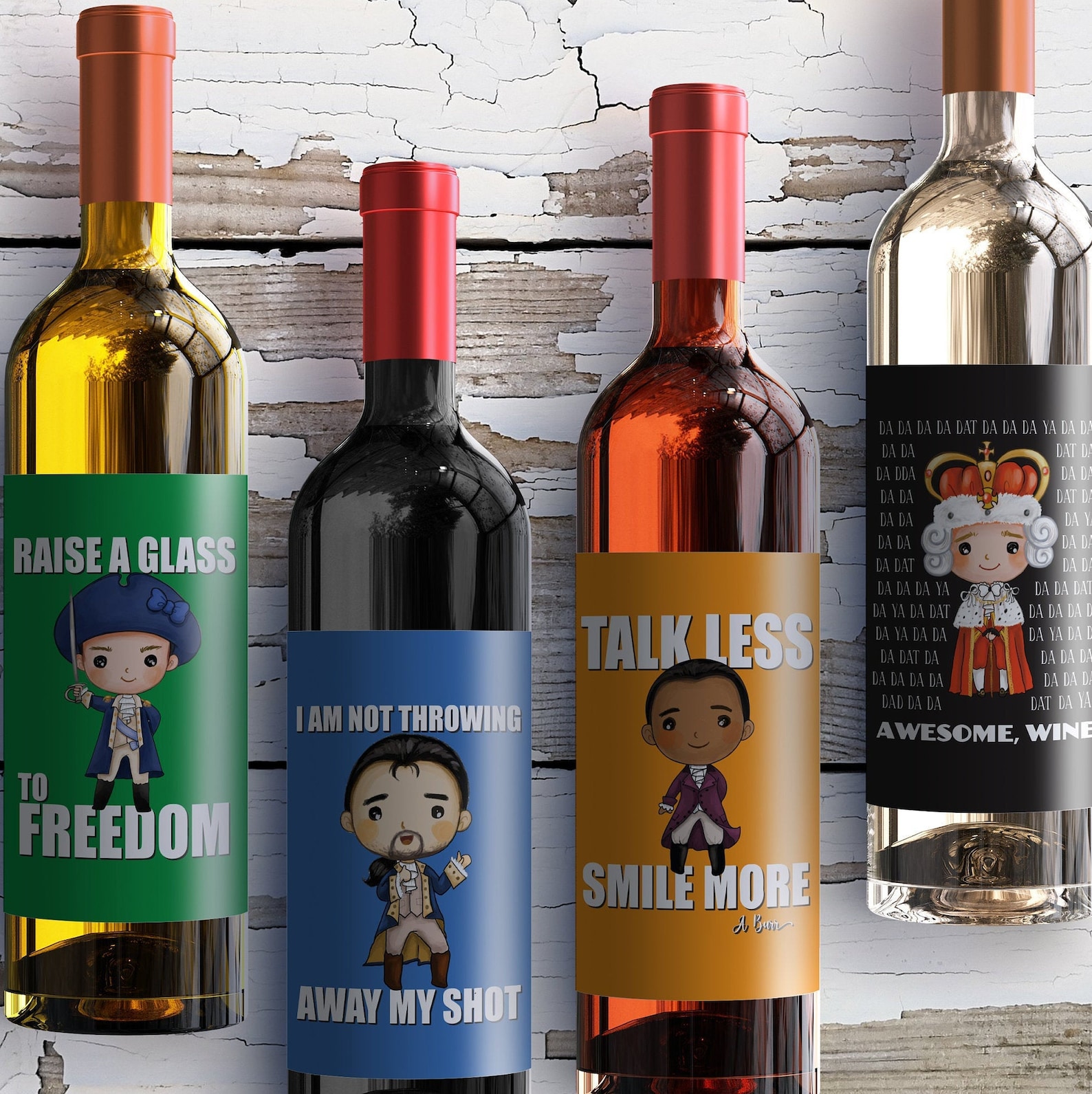 Hamilton Wine Labels Set 4 Wine Labels Wine Label Stickers - Etsy