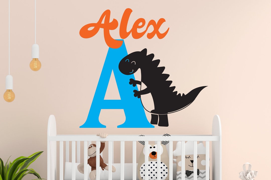 Dinosaur Monogram Name Wall Decal: Personalized Nursery Decor - Etsy