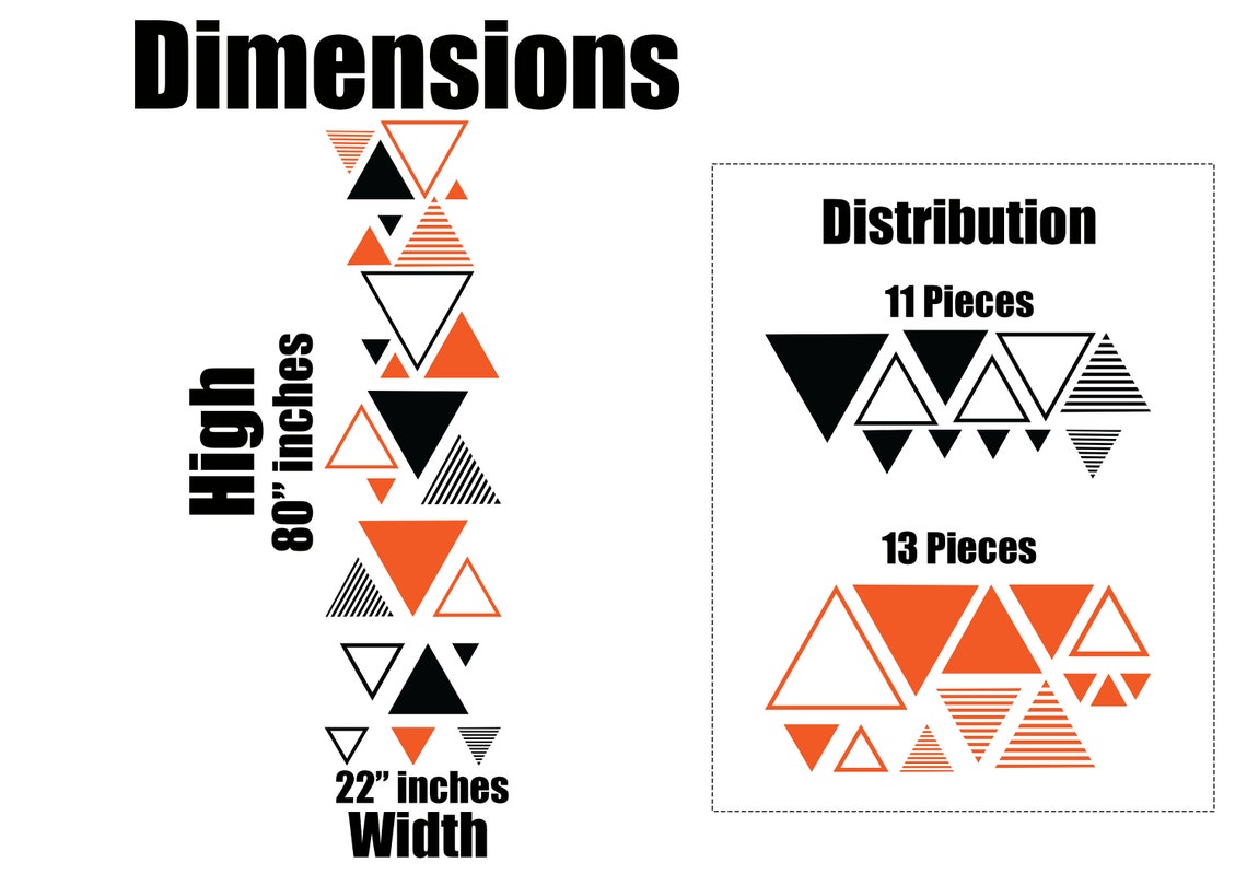 Triangle Wall Art Stickers Triangle Decals Geometric | Etsy