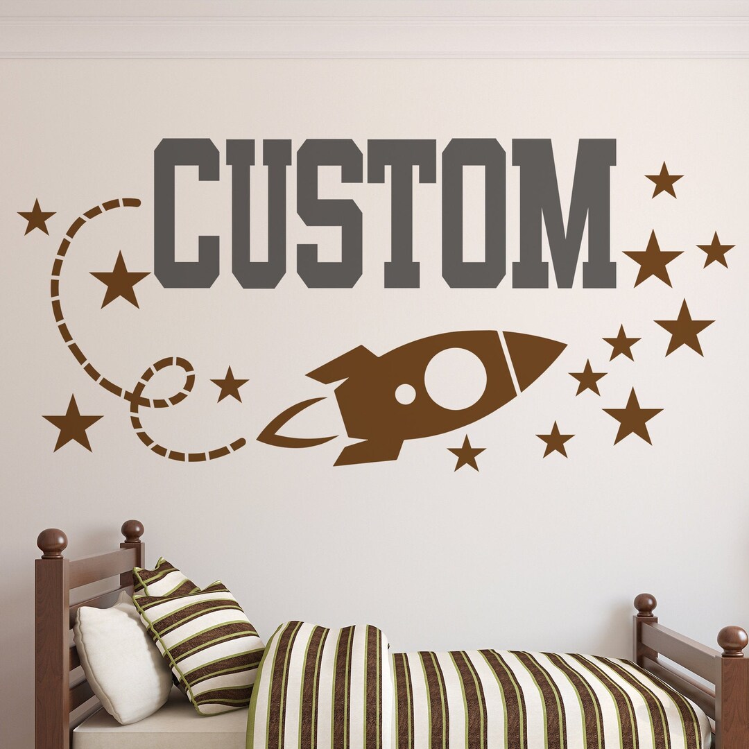 Personalized Rocket Wall Decal Children Custom Rocket Decal - Etsy