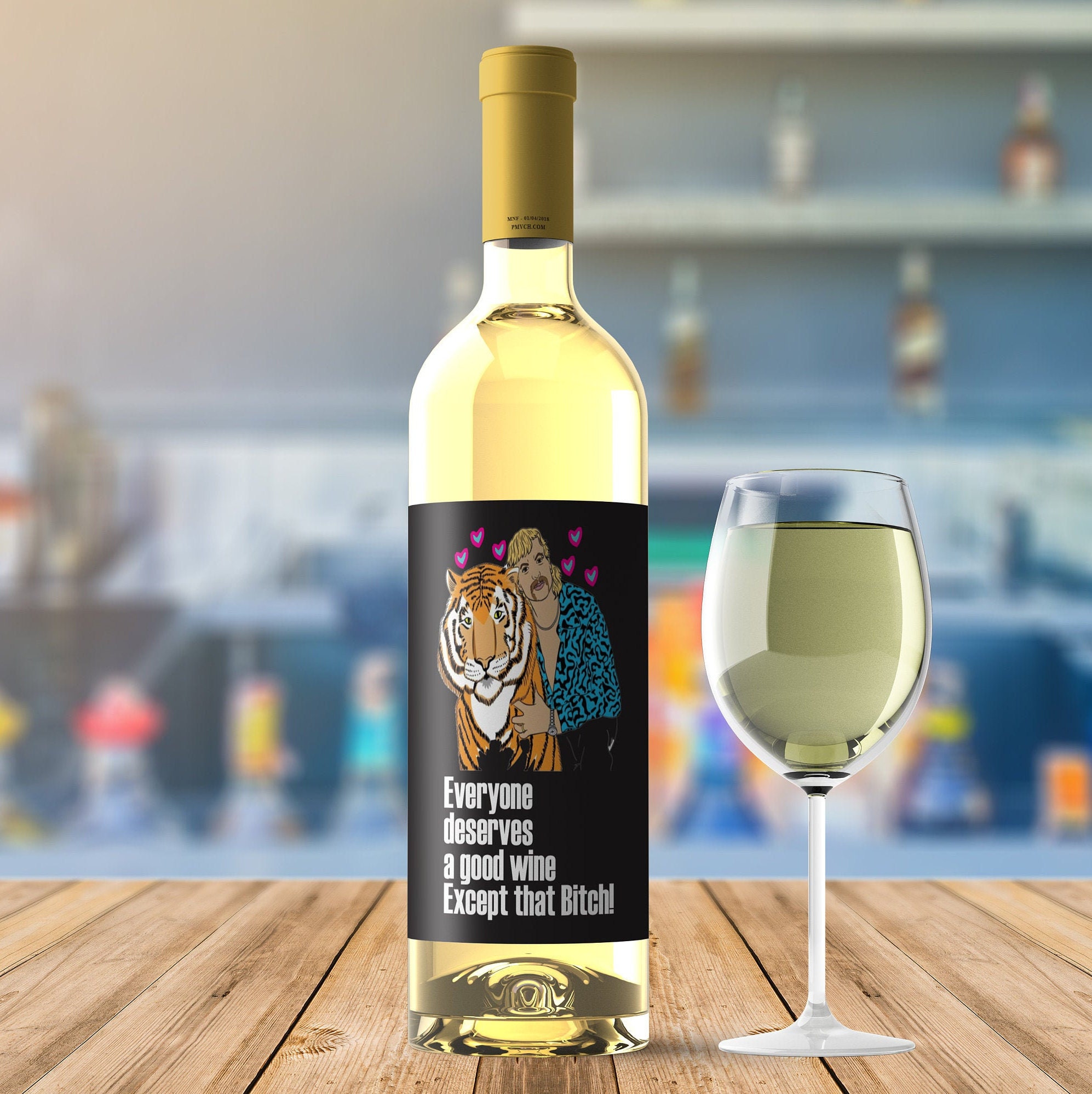 Carole Basking Wine Label Tiger King Quarantine That Bitch | Etsy