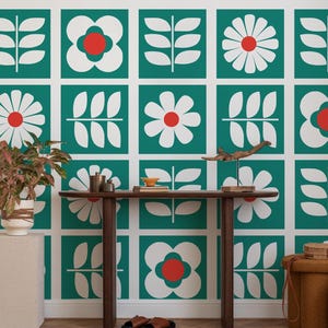 Daisy Wall Decal | 70s Retro Wall Sticker | Vintage Decor | Peel and ...