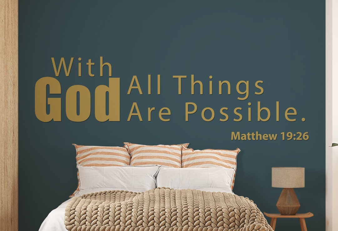 With God, All Things Are Possible Wall Sticker | Christian Wall Decor ...