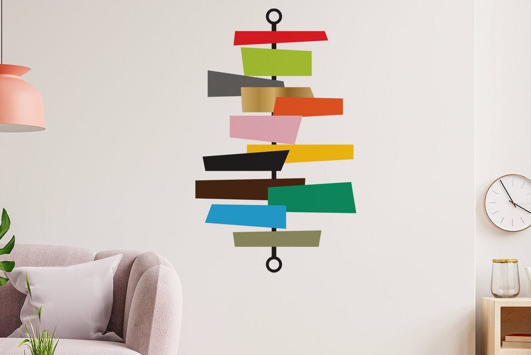 Moder Art, Mid Century Wall Decal, Minimalist, Mid Century Wall Decal ...