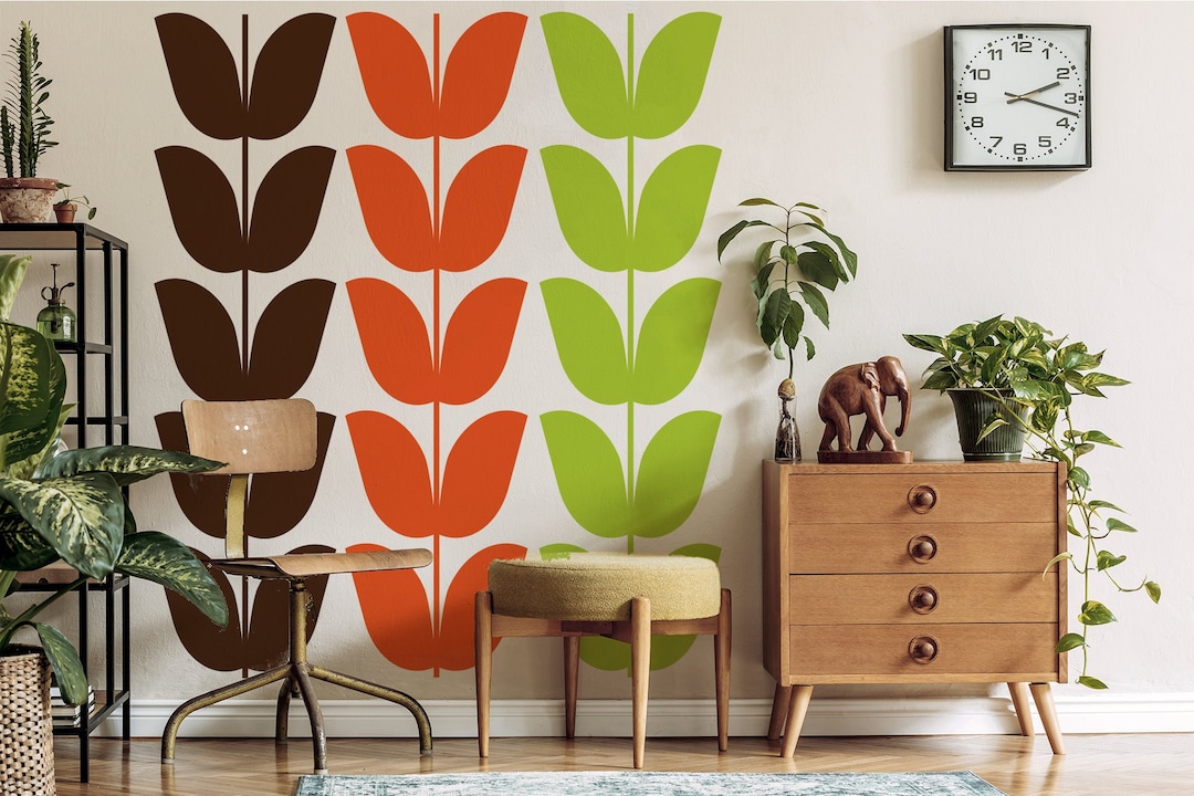 Minimalist Scandinavian Wall Decals Featuring Flat Design Patterns - Etsy