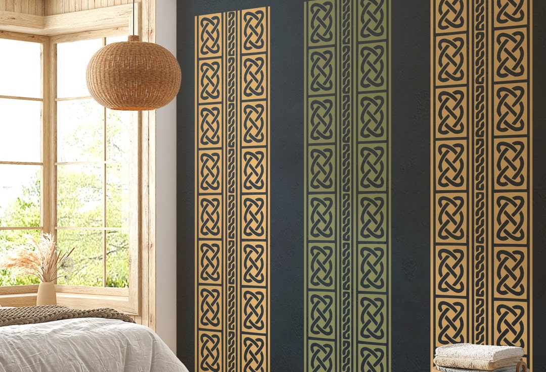 Celtic Retro Wall Decal Braided Ornaments | 80" X 22" Peel and Stick ...