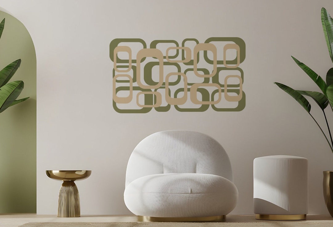 Atomic Decor Mid Century Modern Wall Decal | Vinyl Sticker for Peel and ...