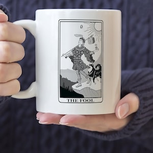 The Fool Tarot Card Coffee Mug, Tarot, the Fool, Funny Mug, Cute Mug ...