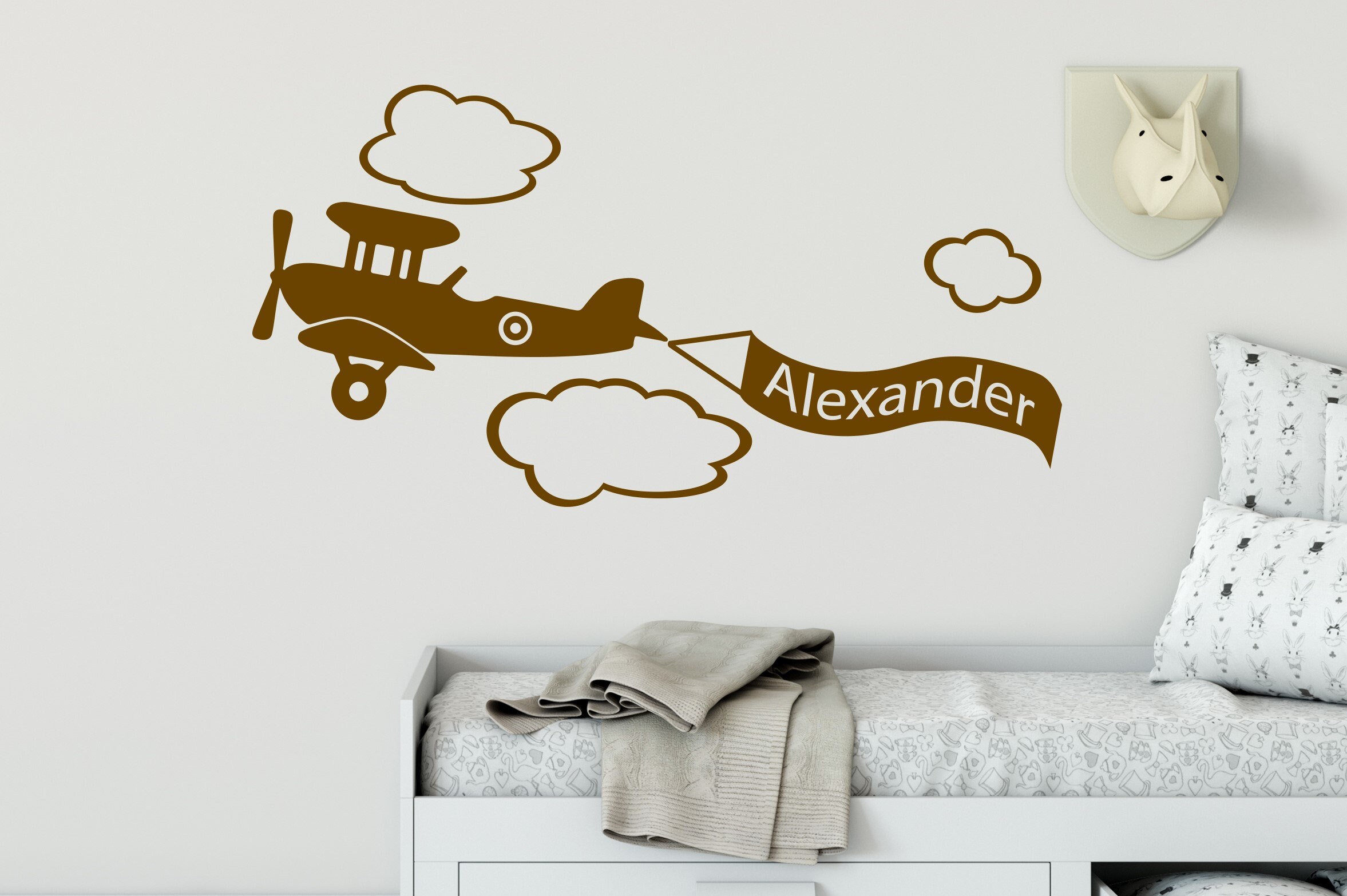Airplane Name Wall Decal Airplane Wall Decal Custom Name | Etsy