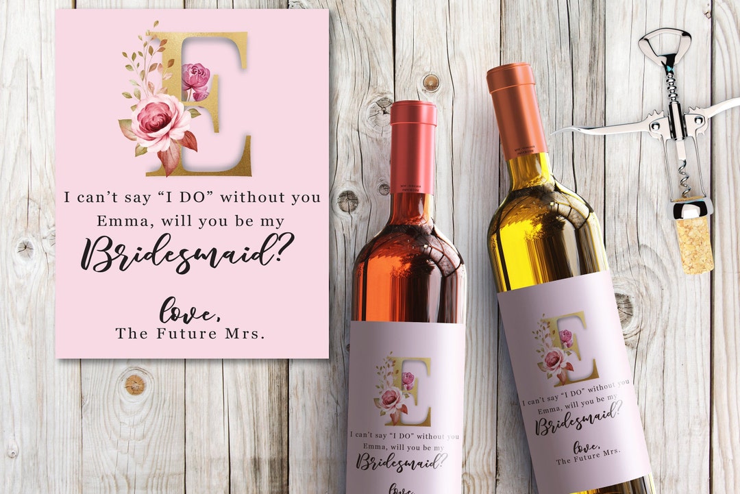 Bridesmaid Proposal Wine Label, Will You Be My Bridesmaid, Custom Name ...