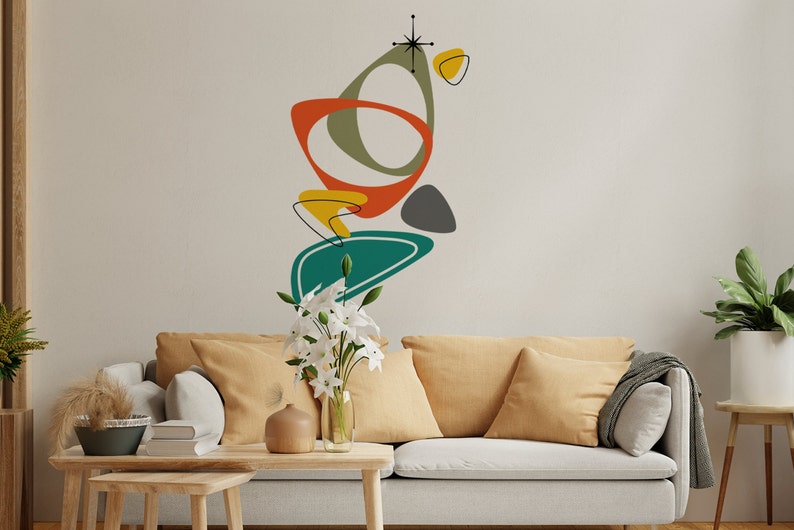 Atomic Age and Retro Shapes From the 1950s, Mid-century Modern Wall Art ...
